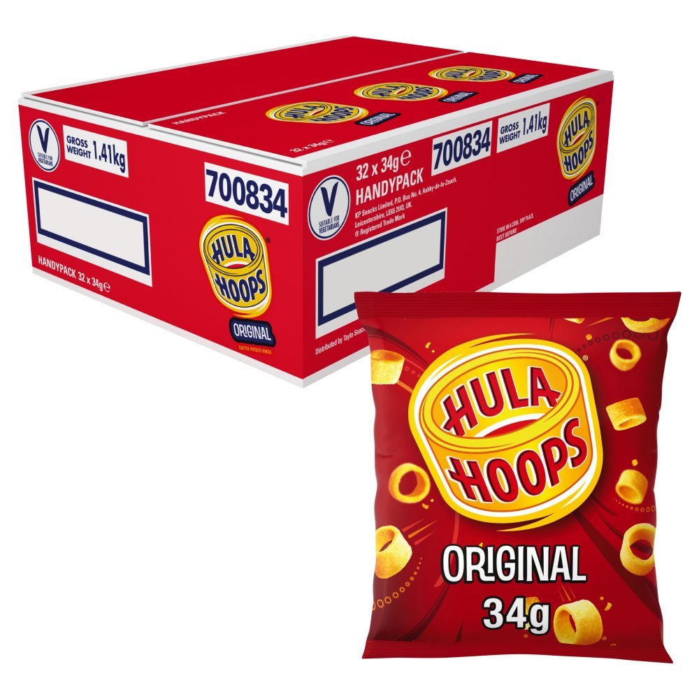 Hula Hoops Original Crisps 34g (Box of 32) — BritishGram.com