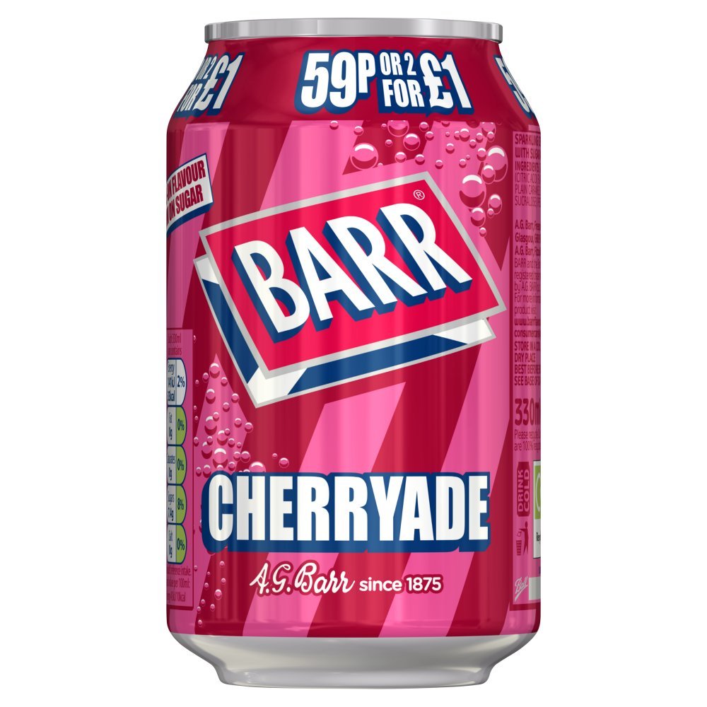 Barr Cherryade, 330ml (Case of 24) — BritishGram.com
