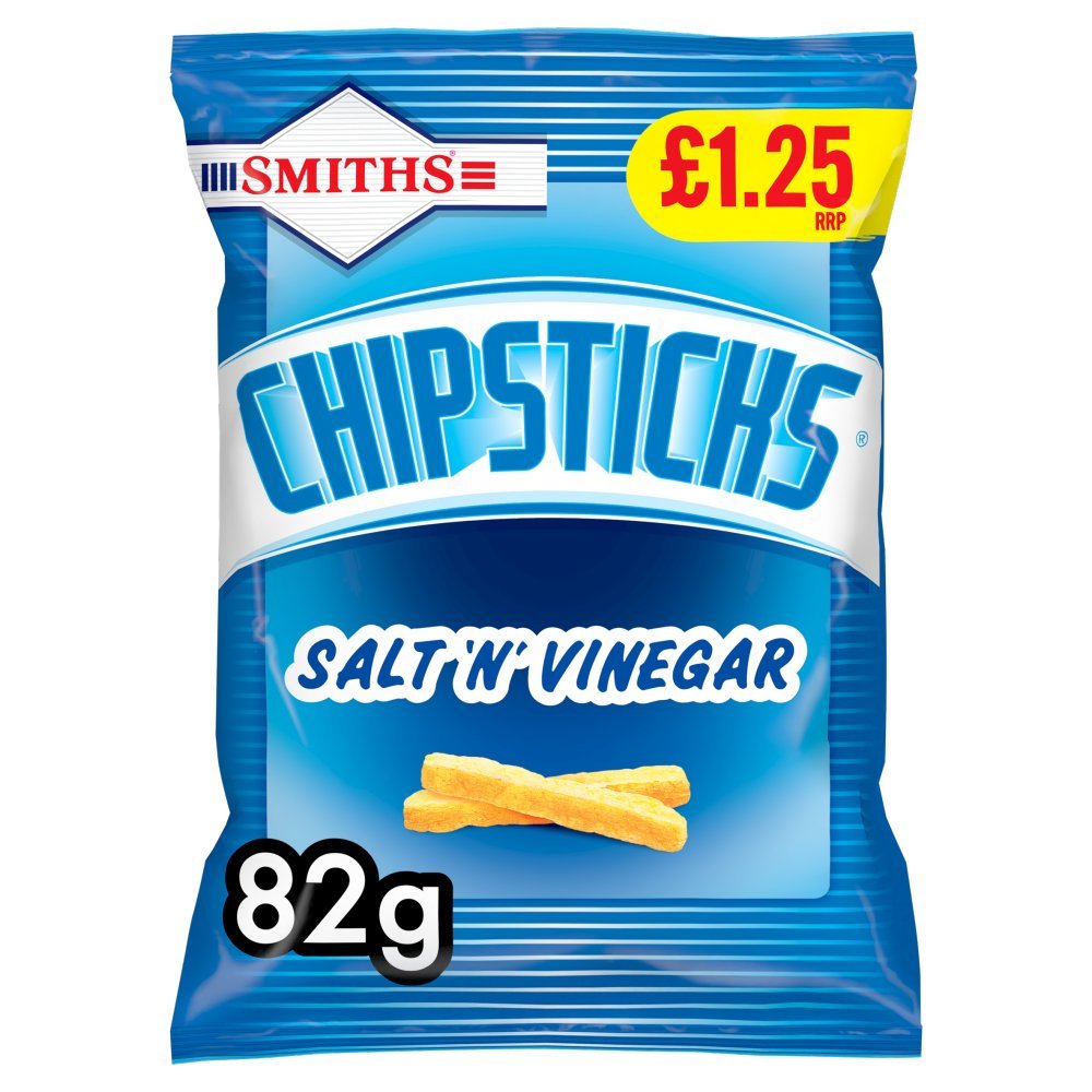Smiths Chipsticks Salt 'n' Vinegar Snacks, 82g (Box of 18 ...