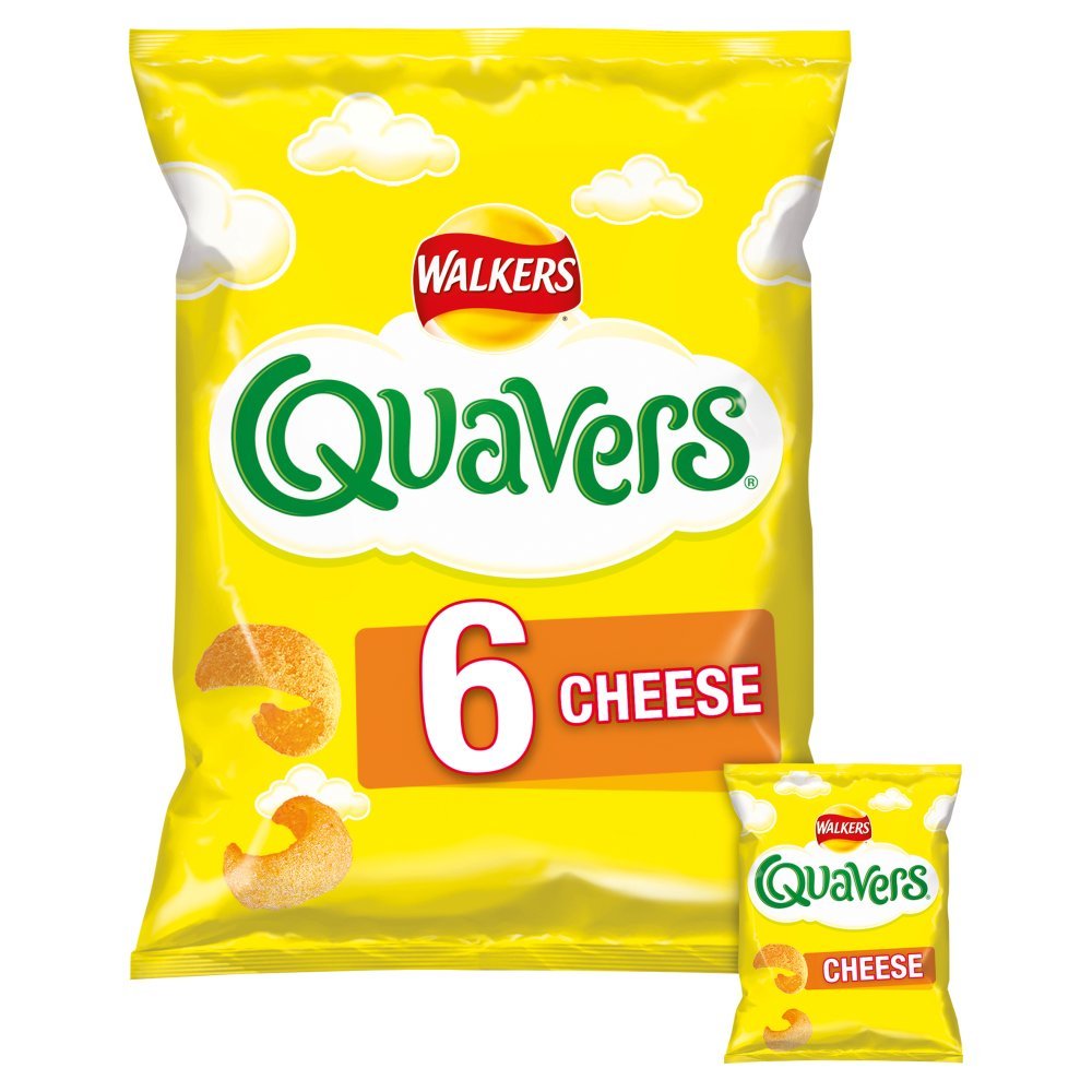 Walkers Quavers Cheese Multipack Snacks Crisps 6x16g — BritishGram.com